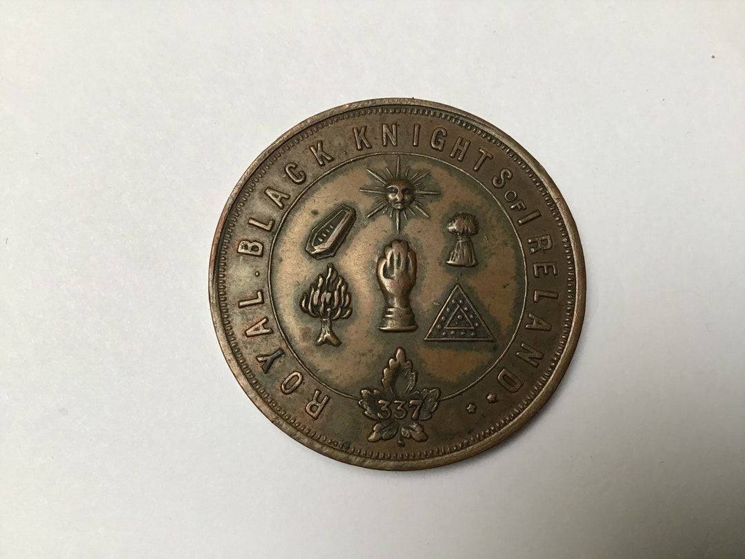 Vintage Coin Royal Black Knights of Ireland Token Freemason Secret ...