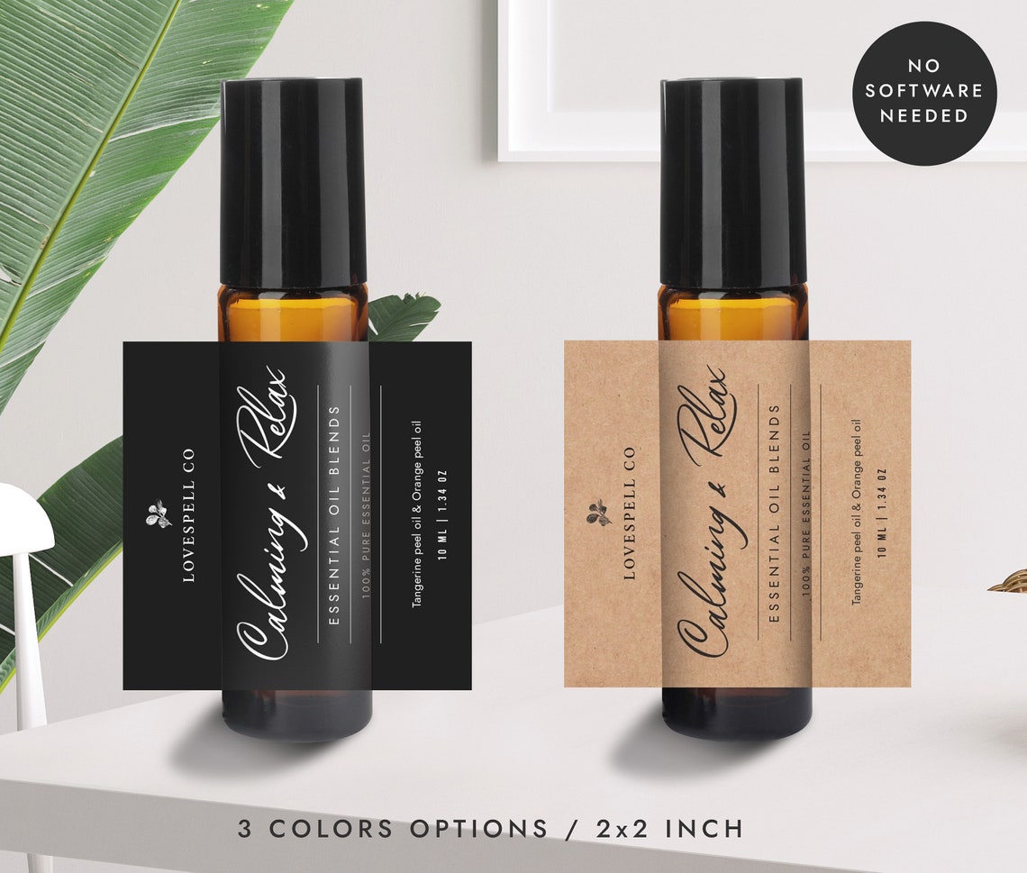 Editable Roll-on Essential Bottle Label Editable Oil Bottle | Etsy