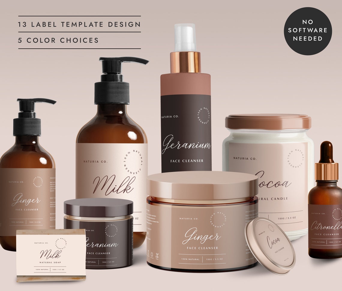 Candle Package Label Bundle Set Template Care Card Label - Etsy