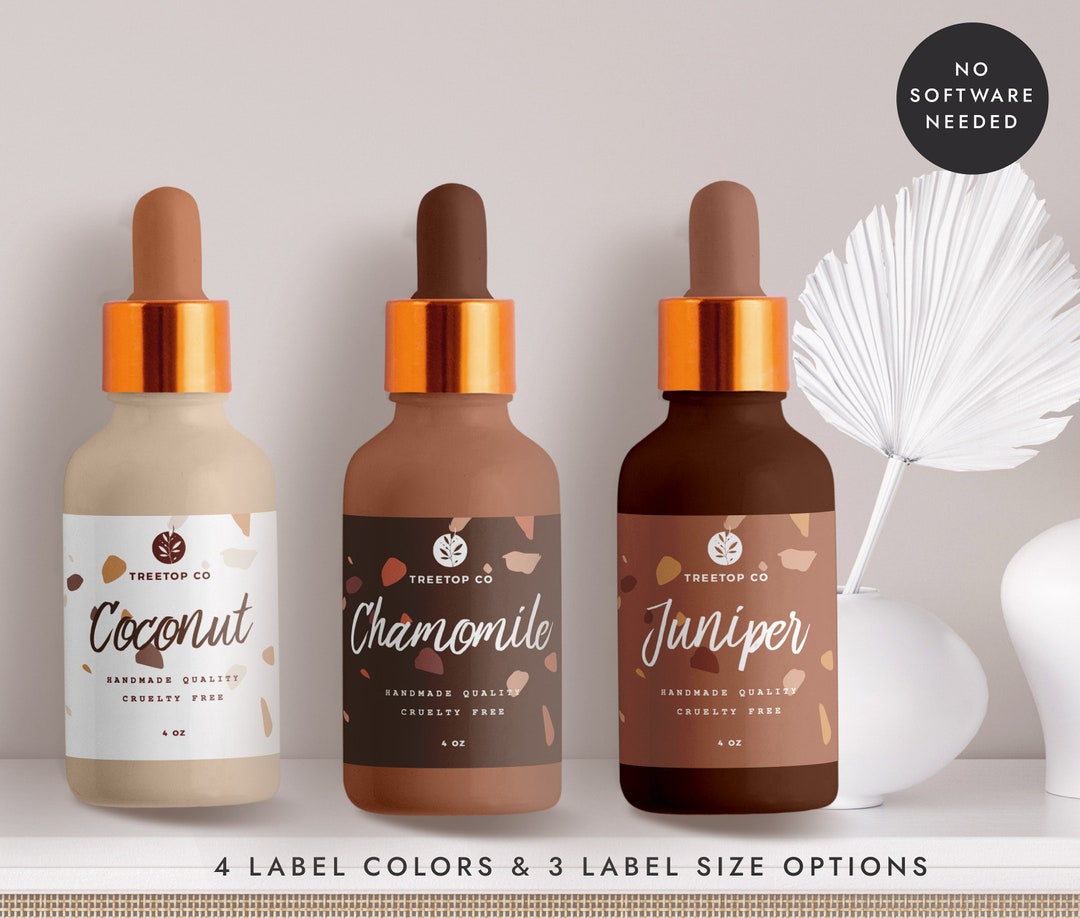 Editable Dropper Bottle Label, Editable Bottle Label Templates, DIY ...