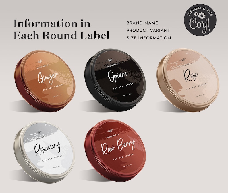 Product Label Template Set: Customizable Branding (CORJL LA052) - Etsy