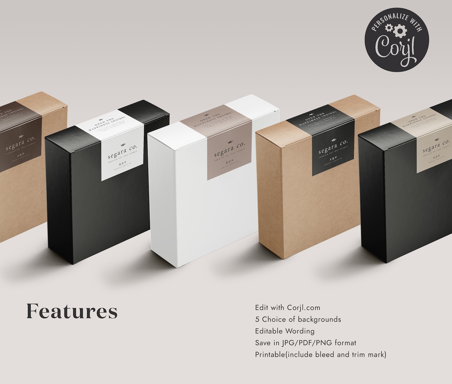 Candle Package Label Bundle Set Template Care Card Label | Etsy