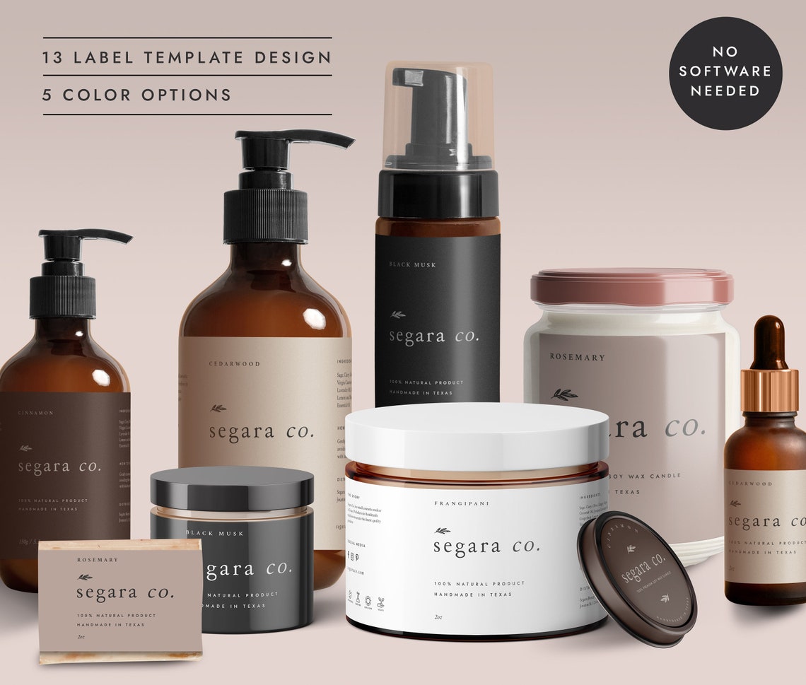 Product Label Bundle Set Template Candle Sticker Label Soap - Etsy