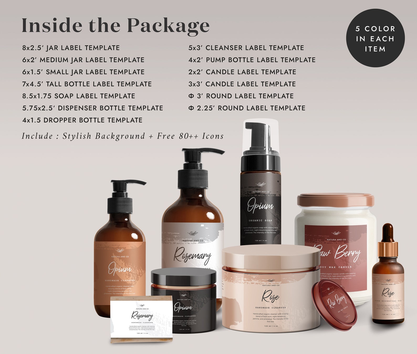 Product Label Template Set: Customizable Branding (CORJL LA052) - Etsy