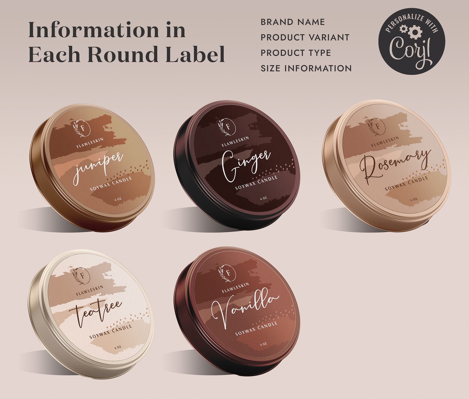 Product Label Bundle Set Template, Candle Sticker Label, Soap Label ...