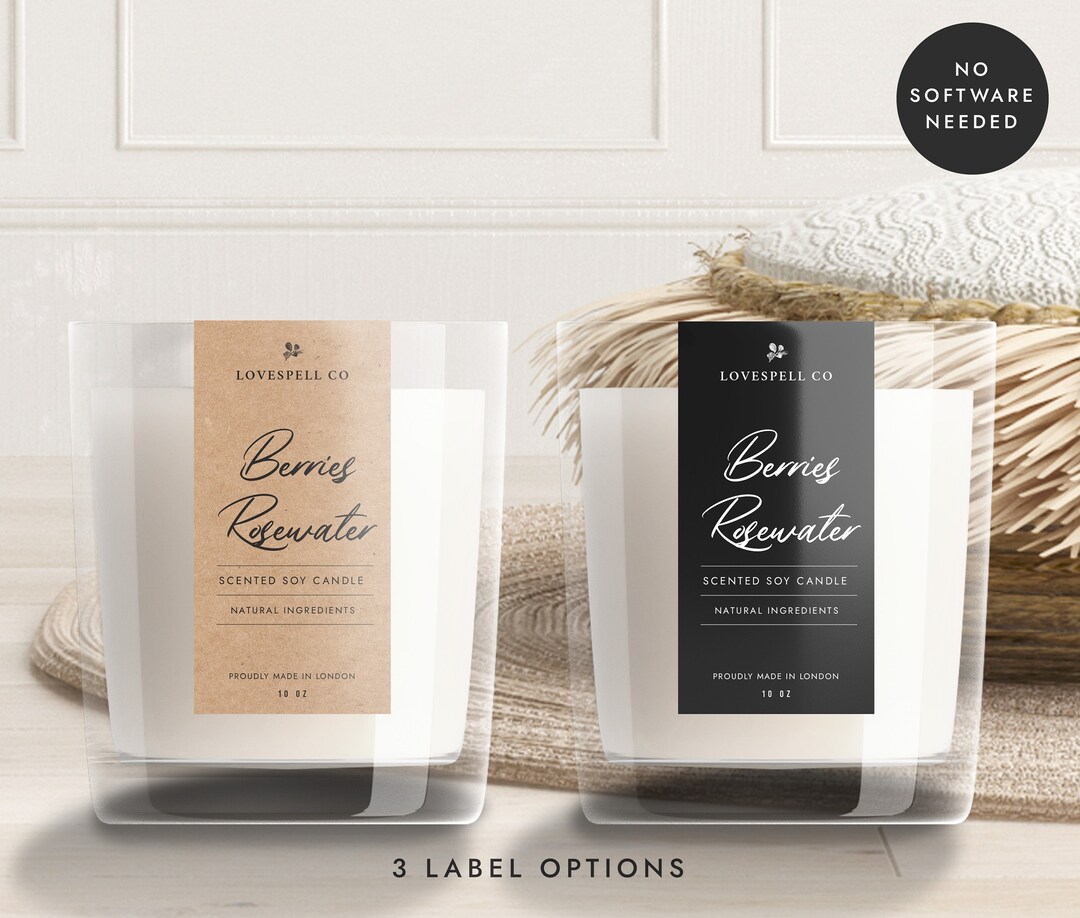 Vertical Candle Label: Custom Product Branding (DIY Editable Design) - Etsy