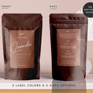 Pouch Label Template, Editable Bath Salt Label, DIY Body Product Label ...