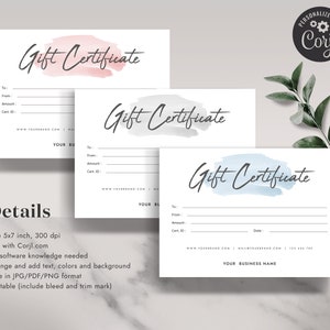 DIY Gift Certificate Template, Gift Voucher Certificate, Printable ...