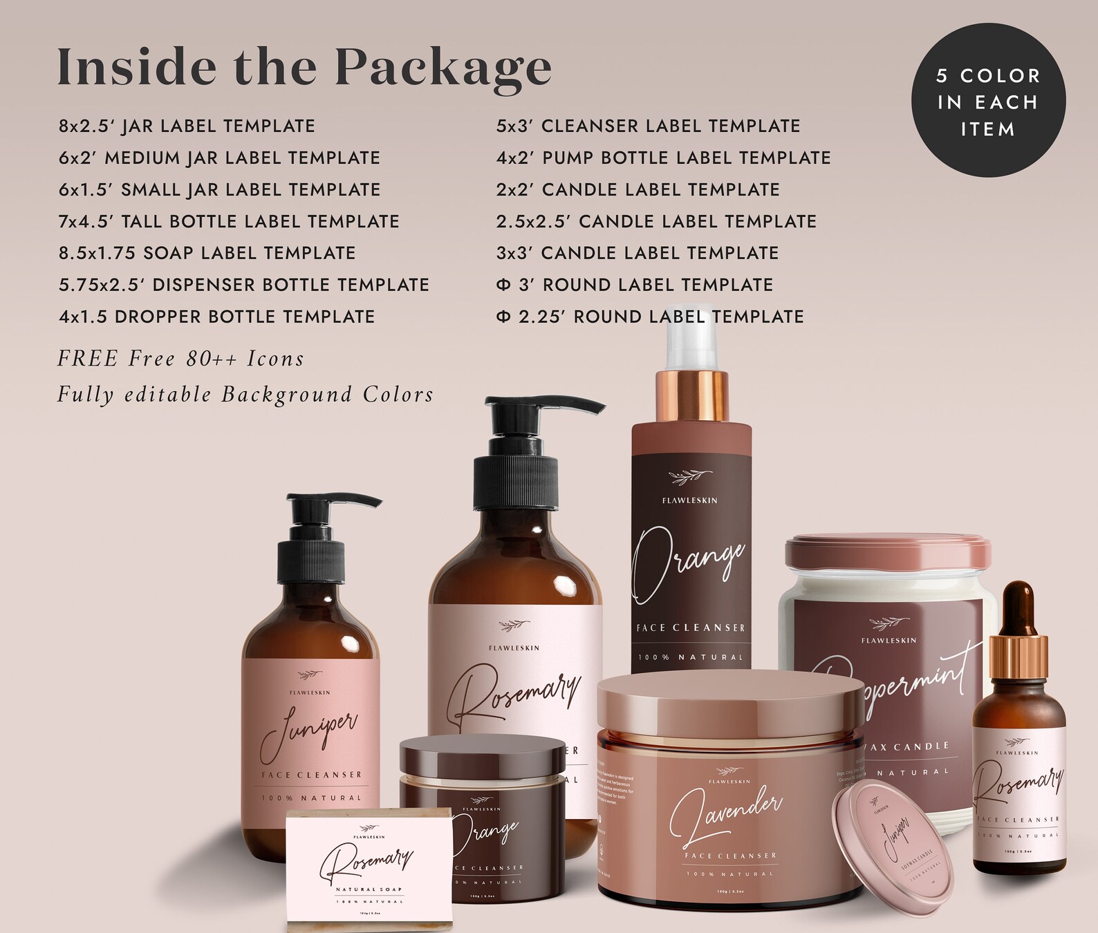 Product Label Bundle Set Template Candle Sticker Label Soap - Etsy