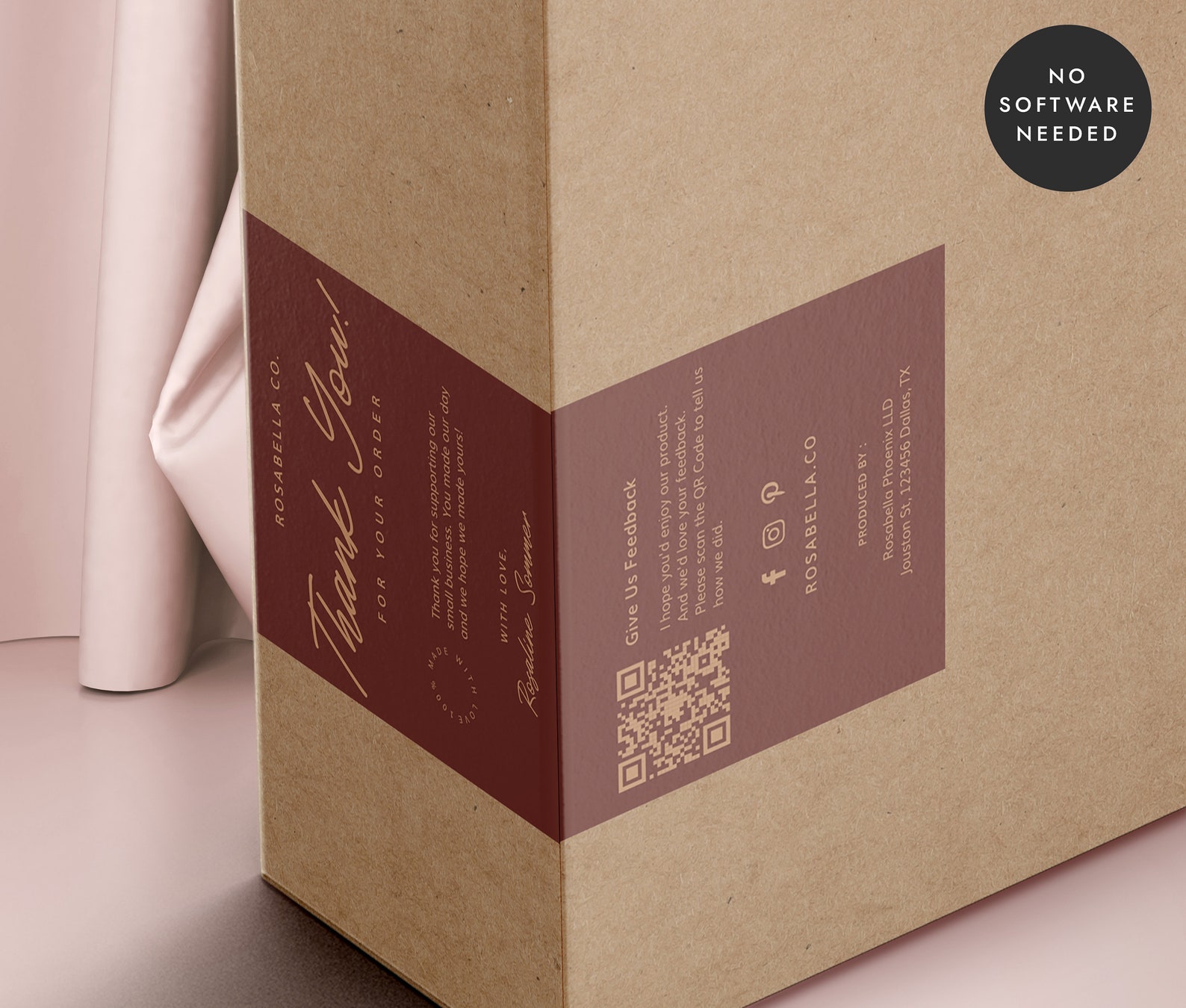 Box Seal Sticker Template Printable Packaging Seal Sticker | Etsy