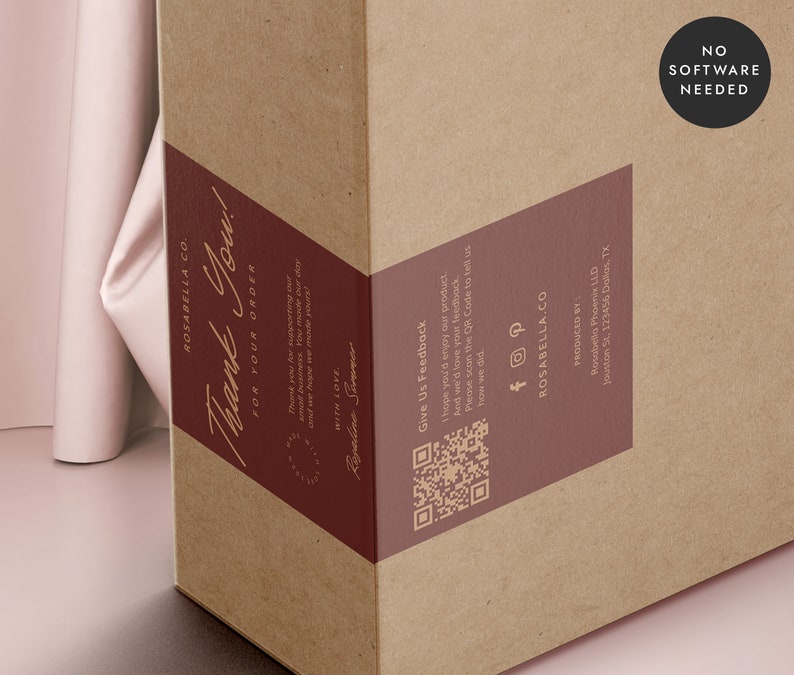 Box Seal Sticker Template Printable Packaging Seal Sticker | Etsy