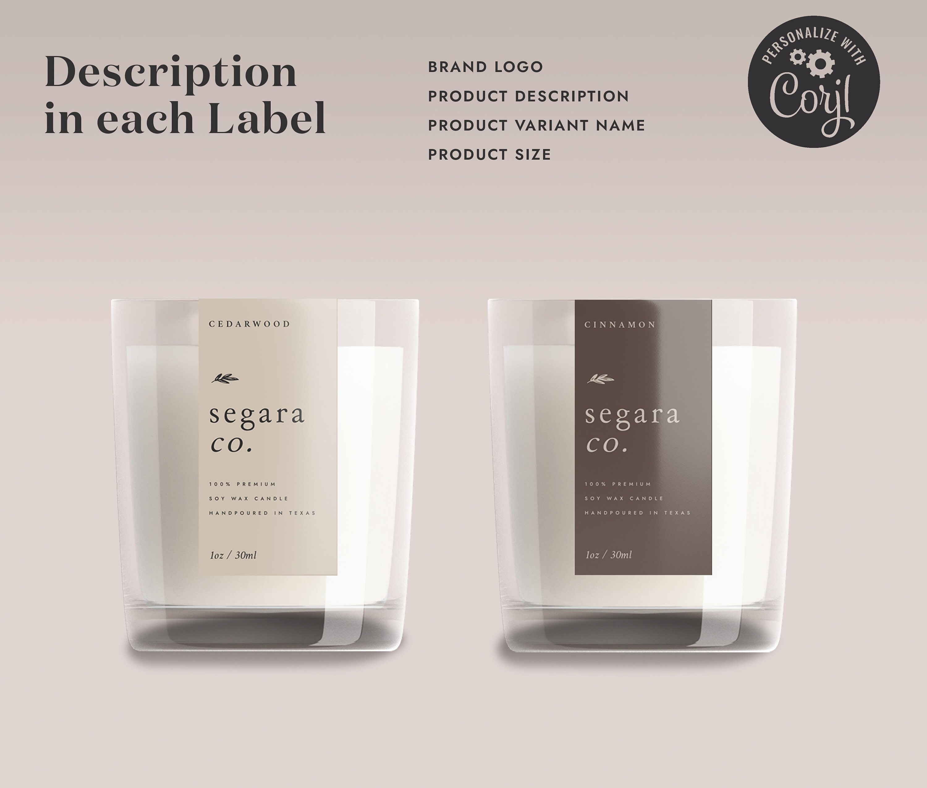 Candle Package Label Bundle Set Template Care Card Label | Etsy