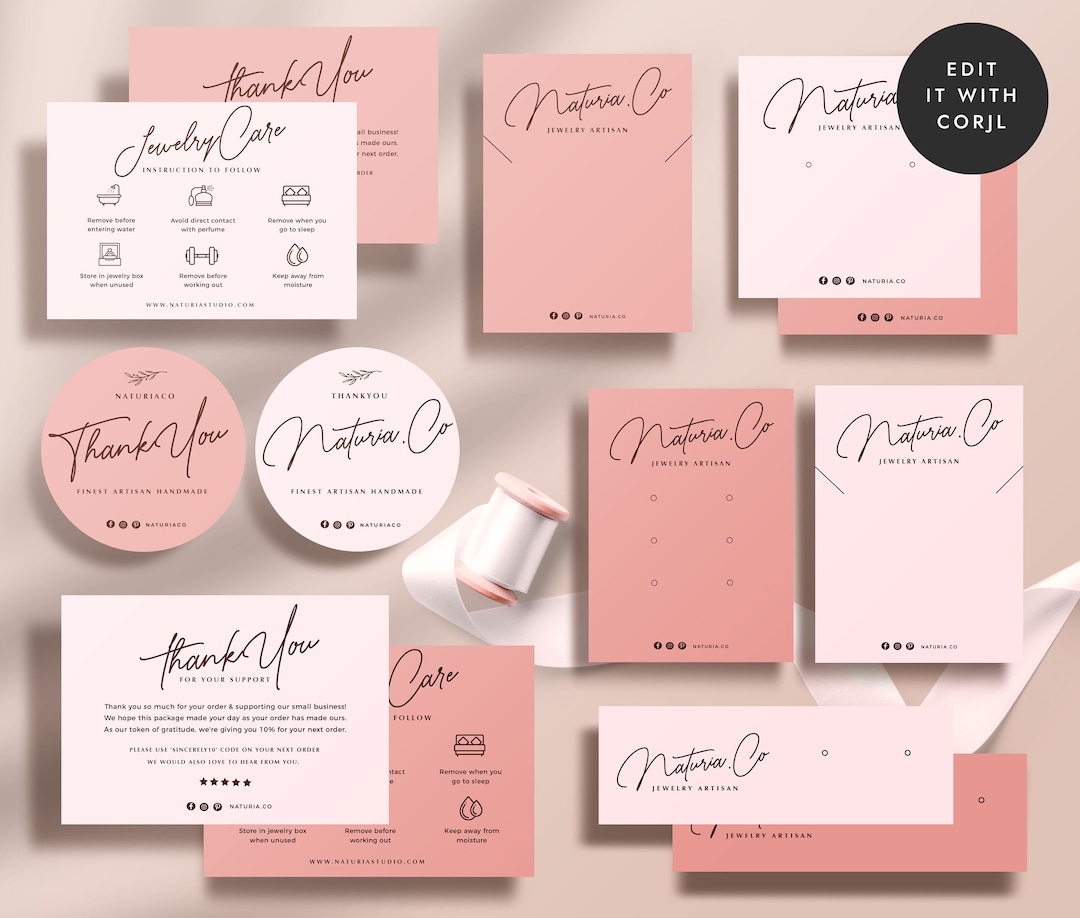 Jewellery Business Template Bundle, Jewelry Packaging, Earring Display ...