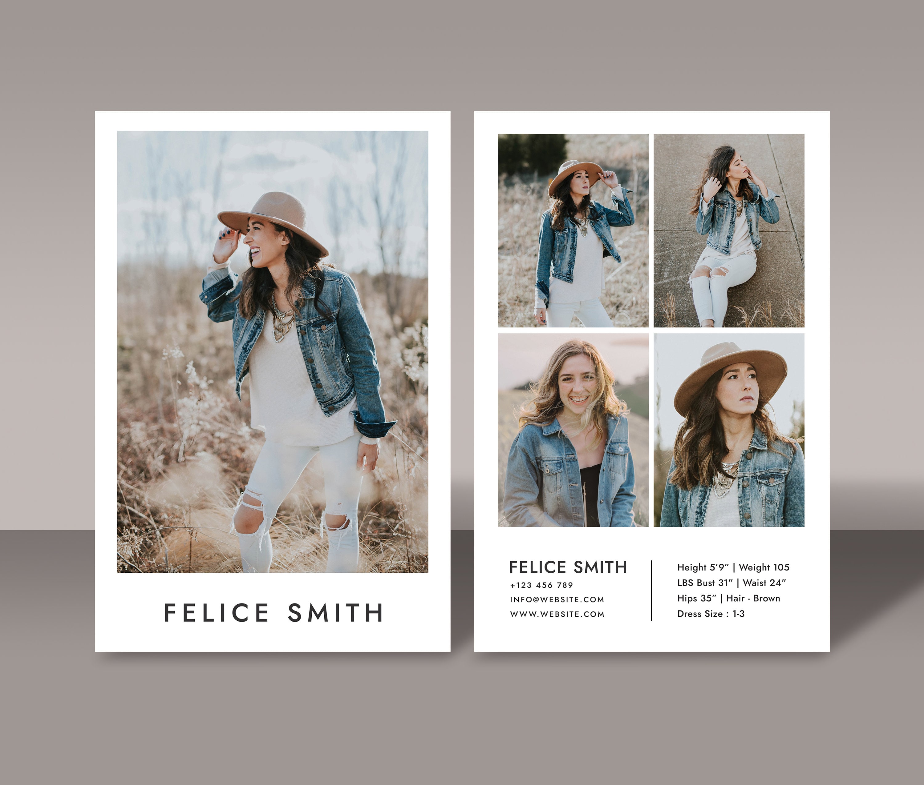 Modeling Comp Card Template, Model Comp Card Template, Model Portfolio ...