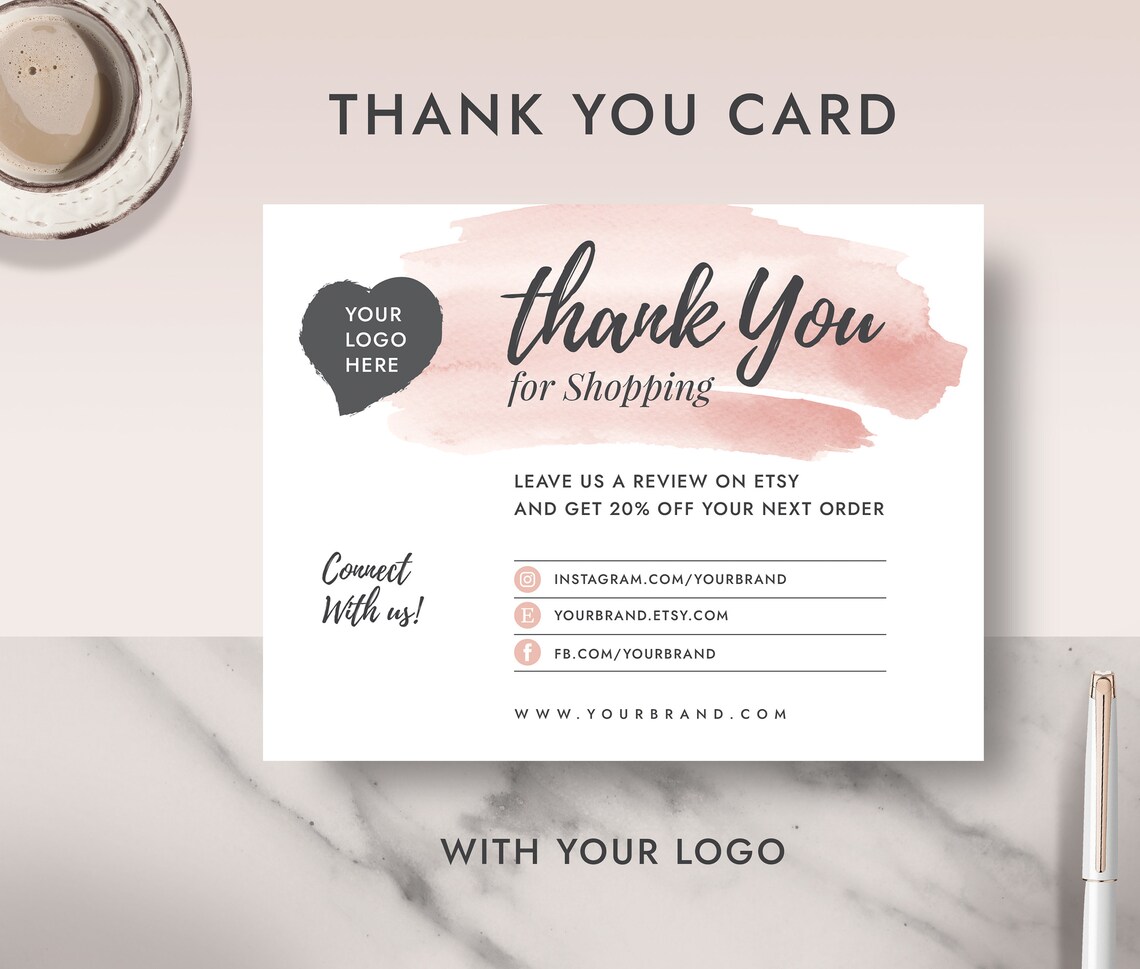 Printable Thank You for Your Order Card, Business Thank You Card ...