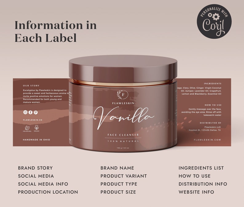Product Label Bundle Set Template, Candle Sticker Label, Soap Label ...