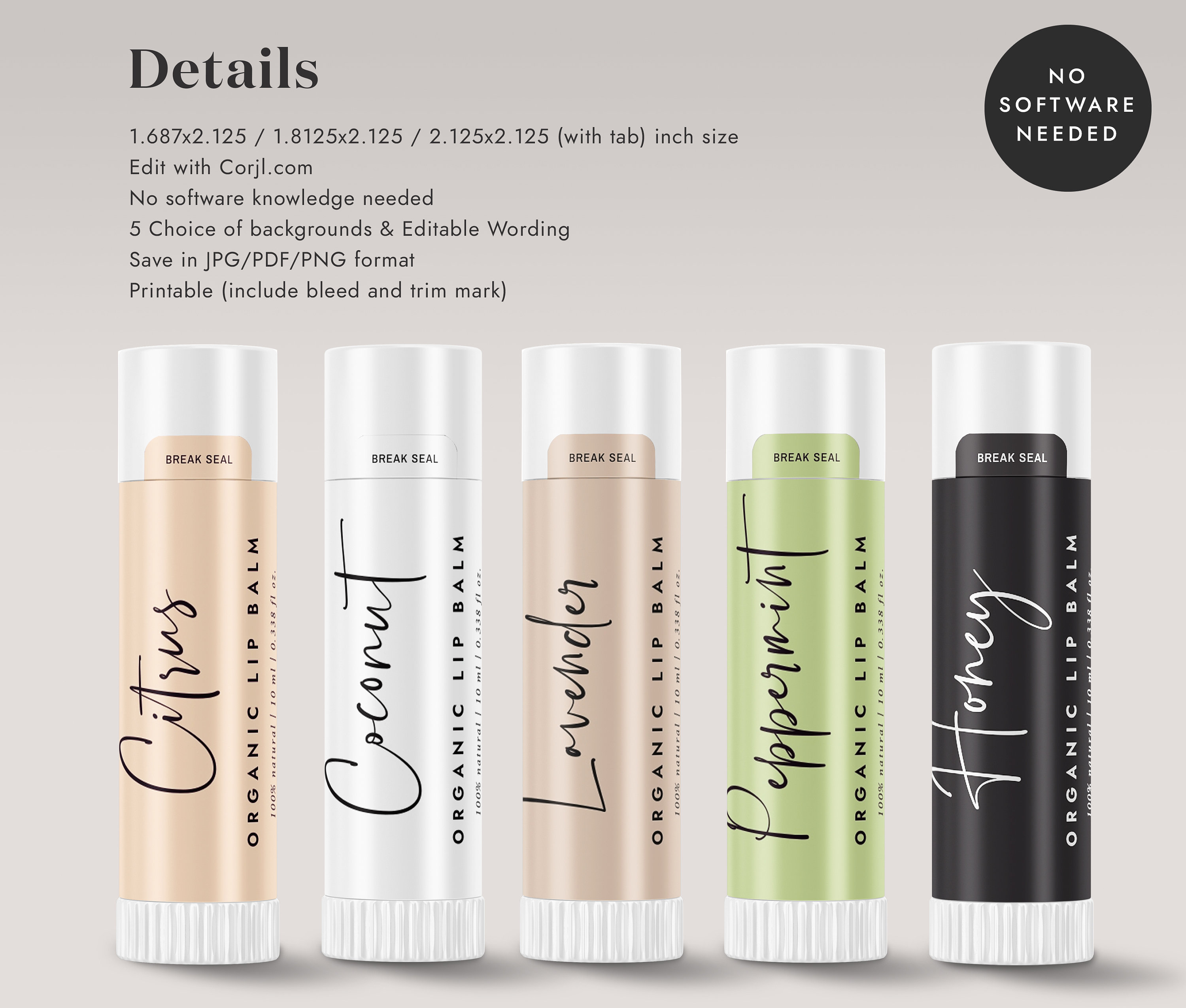 Printable Lip Balm Label Lip Balm Stiker Template DIY Lip - Etsy UK