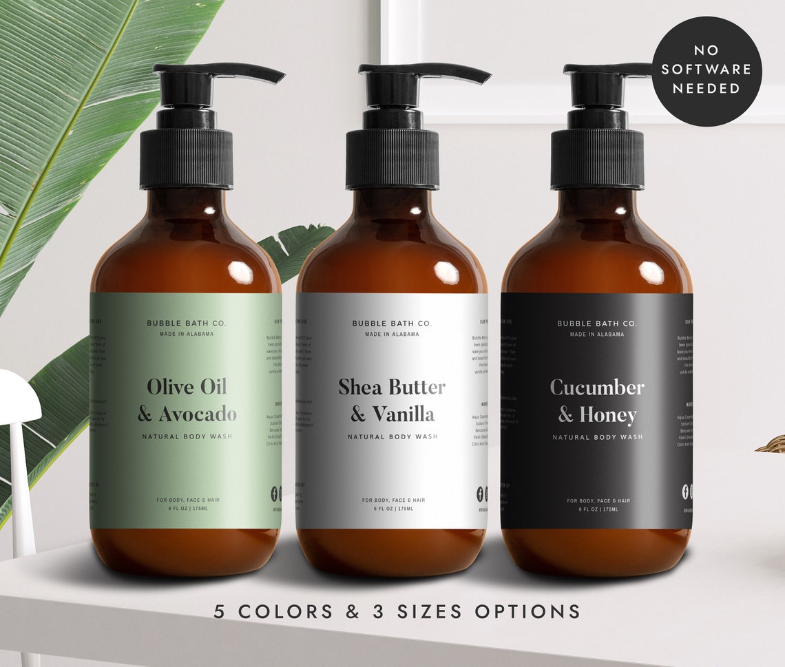 Body Product Bottle Label Bath Product Label Soap Bottle | Etsy