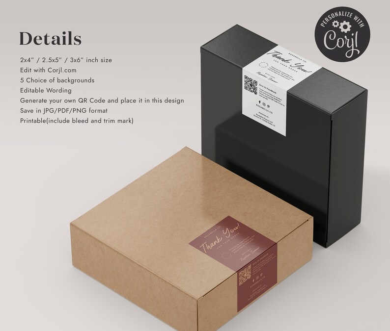 Box Seal Sticker Template Printable Packaging Seal Sticker | Etsy