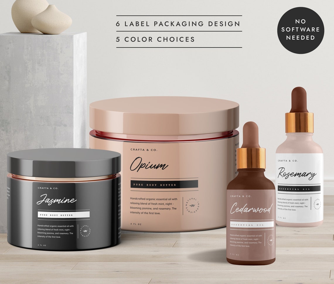 Editable Cosmetic Label Template Package Set Custom Beauty - Etsy