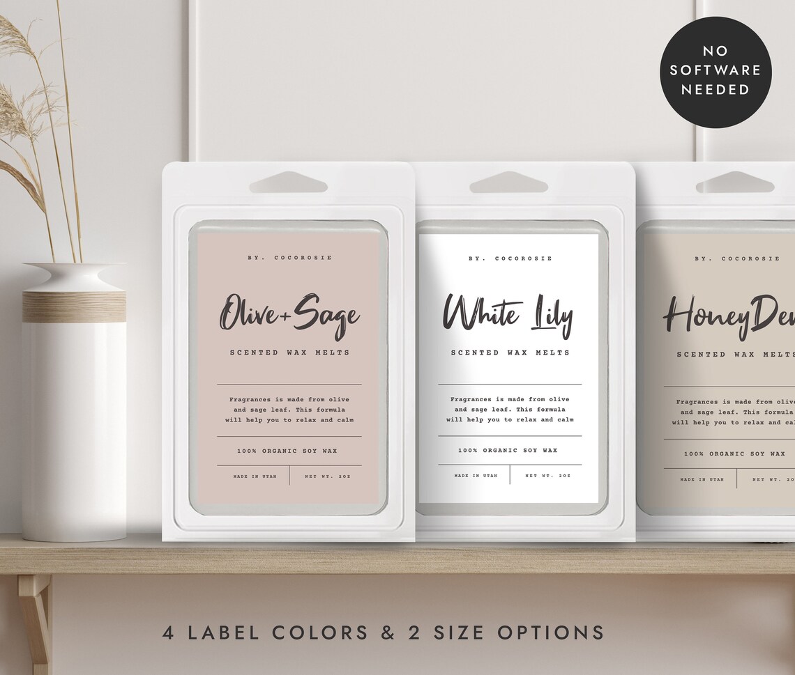 Wax Melts Label Wax Melt Label Template DIY Product Label | Etsy