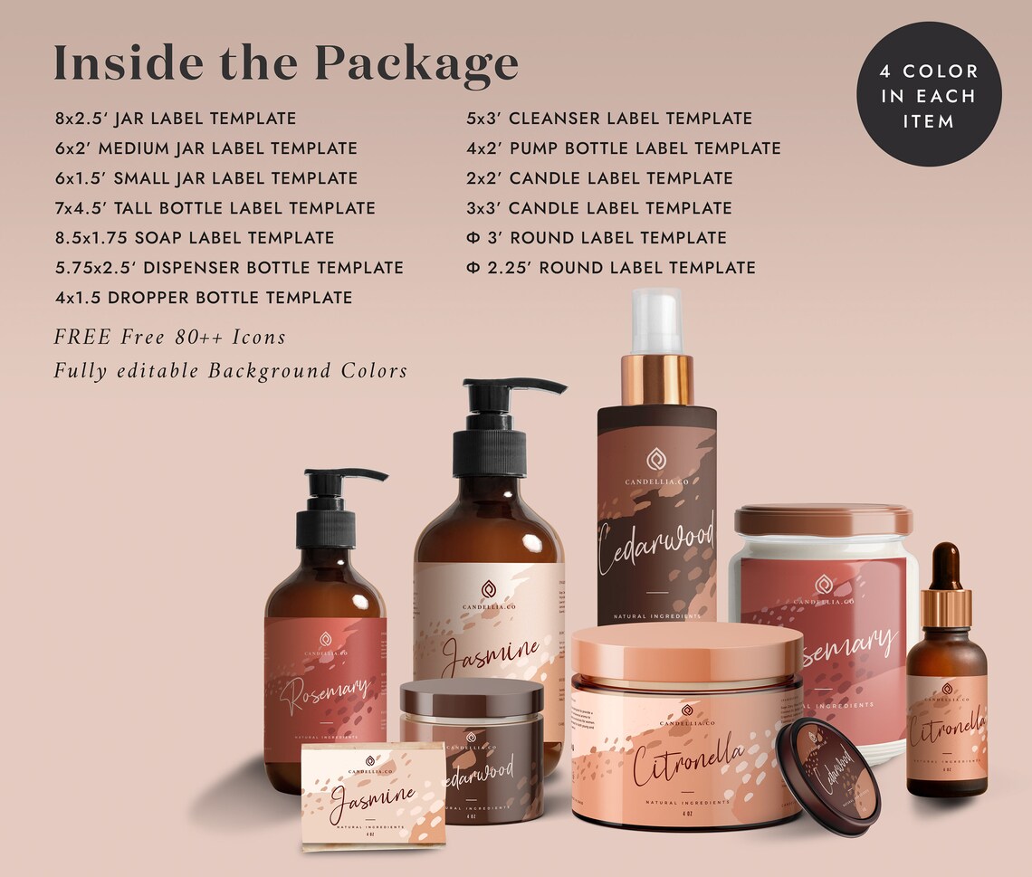 Product Label Package Set Dropper Bottle Label Candle Label - Etsy