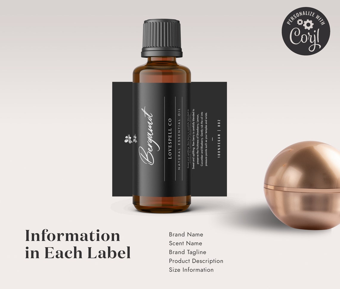 Editable Dropper Bottle Label Editable Bottle Label DIY - Etsy