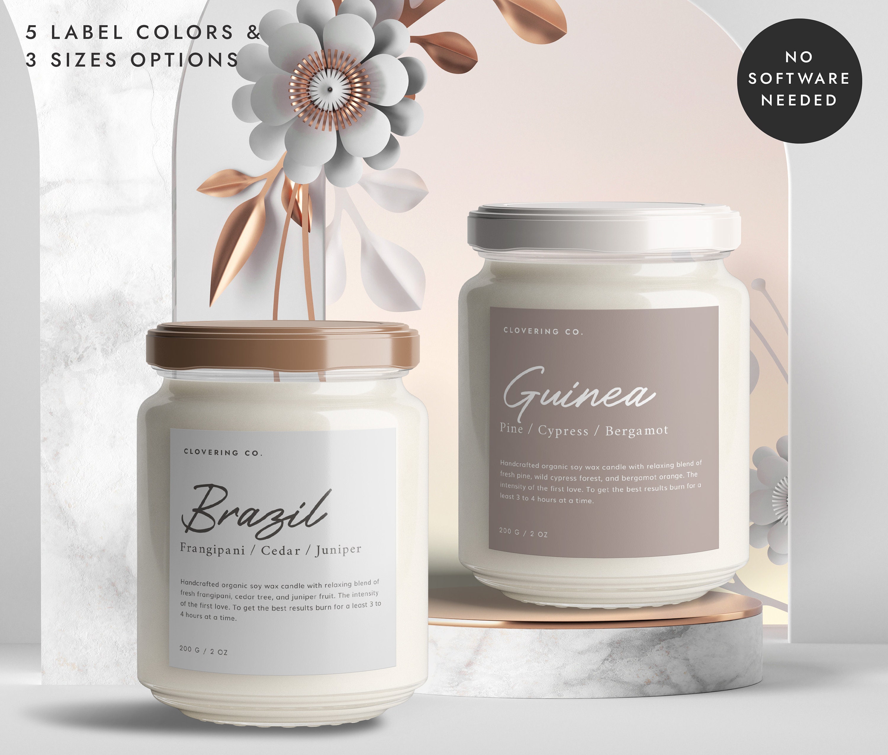 Candle Sticker Custom Product Label Design Editable Candle | Etsy