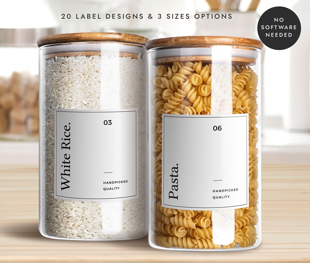 Pantry Label Sticker Template, Printable Pantry Labels, Minimalist ...