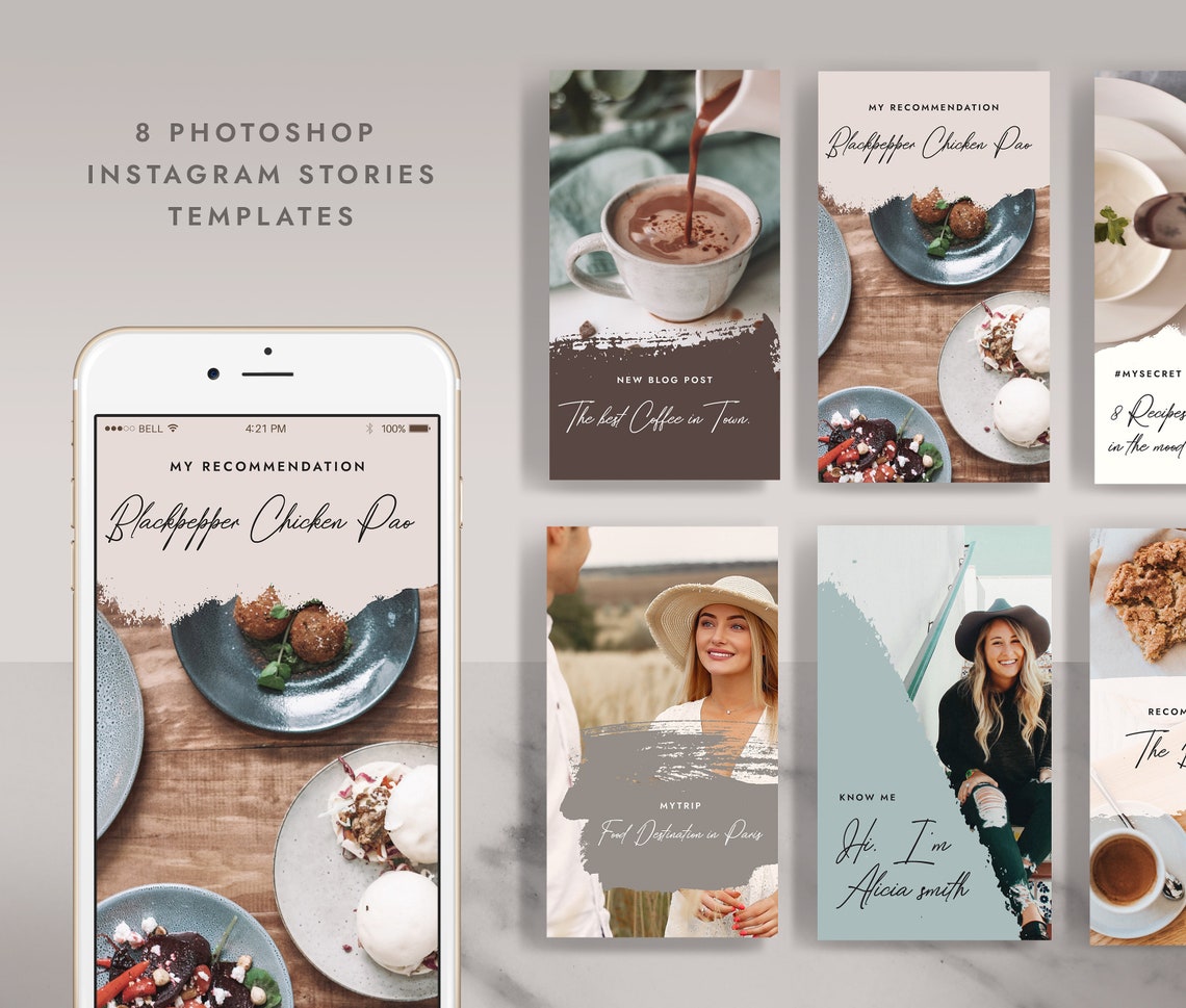 Instagram Stories Templates Social Media Templates Photoshop - Etsy