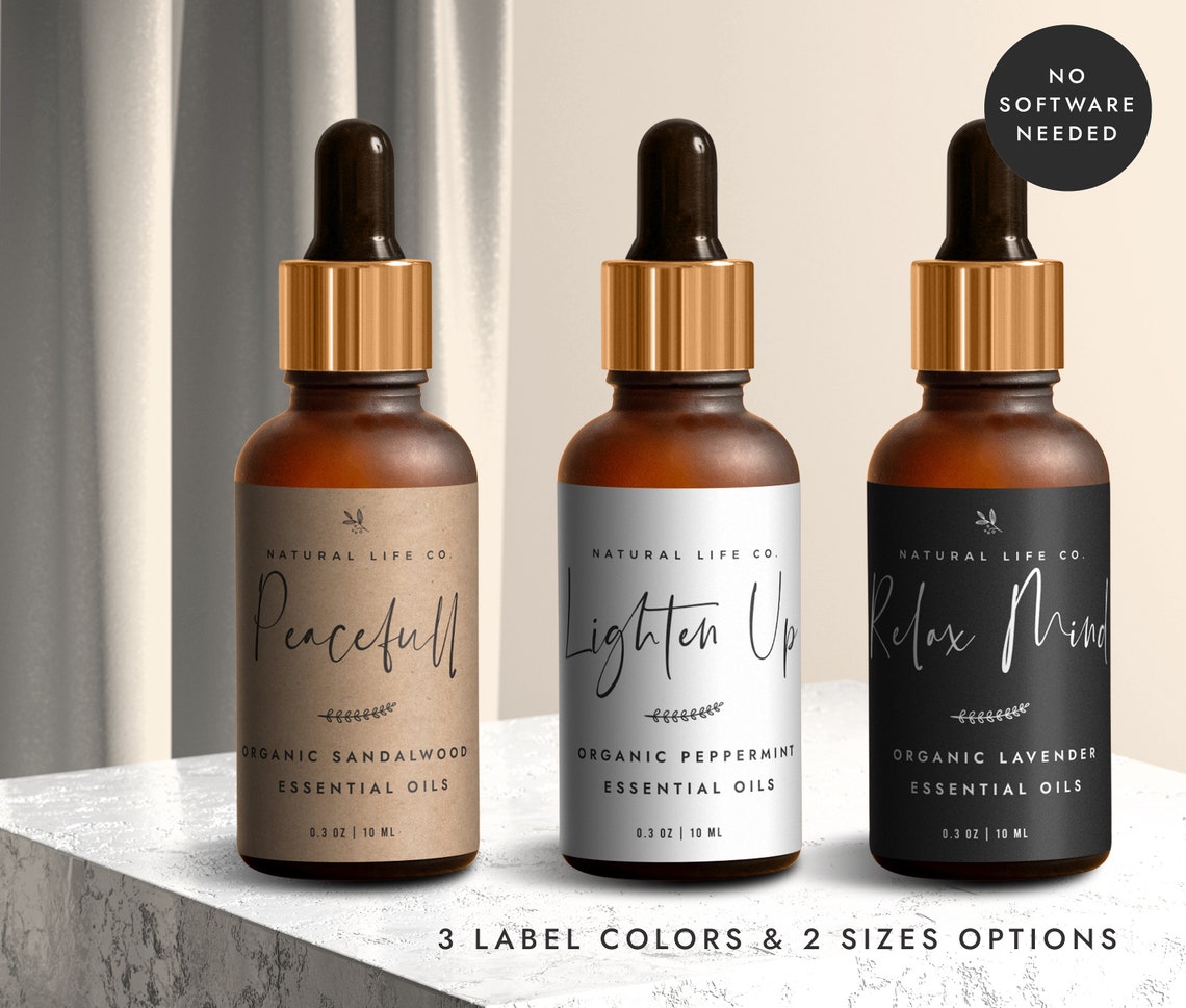 Editable Dropper Bottle Label Editable Bottle Label DIY - Etsy