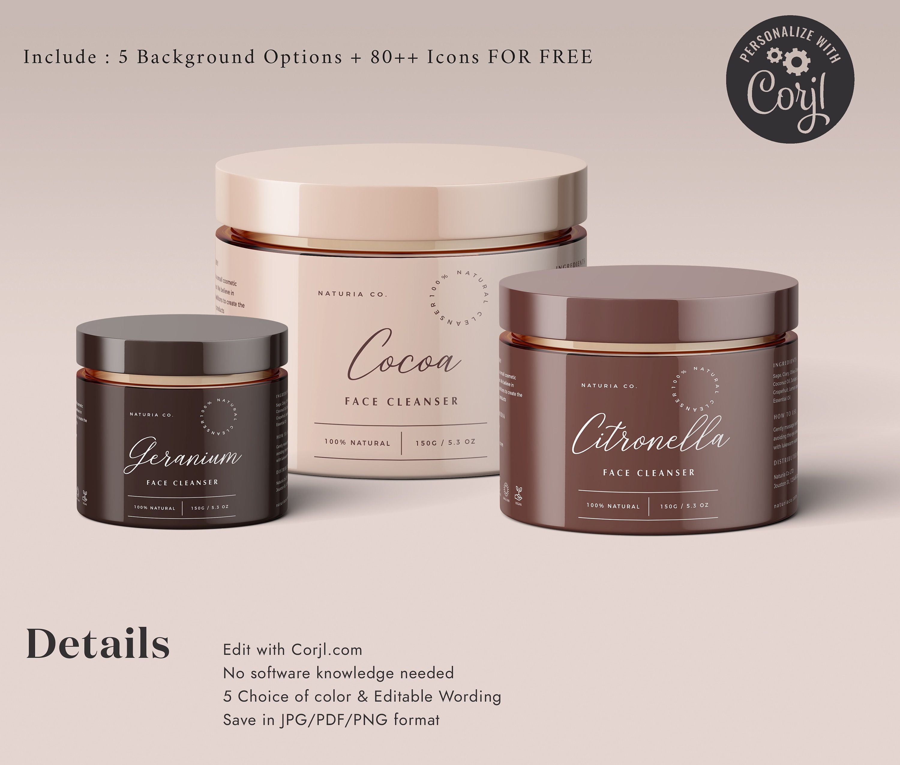 Candle Package Label Bundle Set Template Care Card Label - Etsy