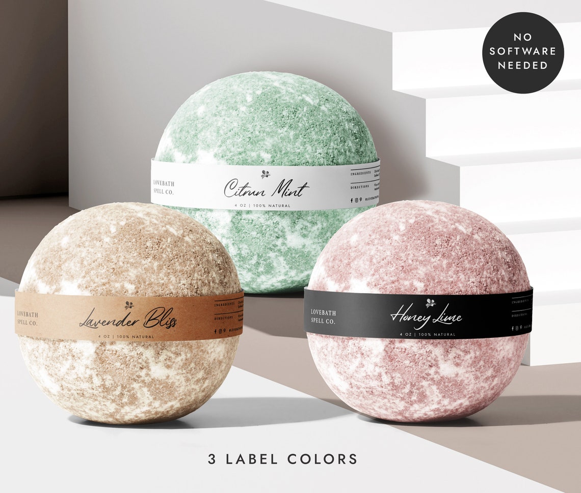 Bath Bomb Label Sticker Belly Band Bath Bomb Packaging - Etsy UK