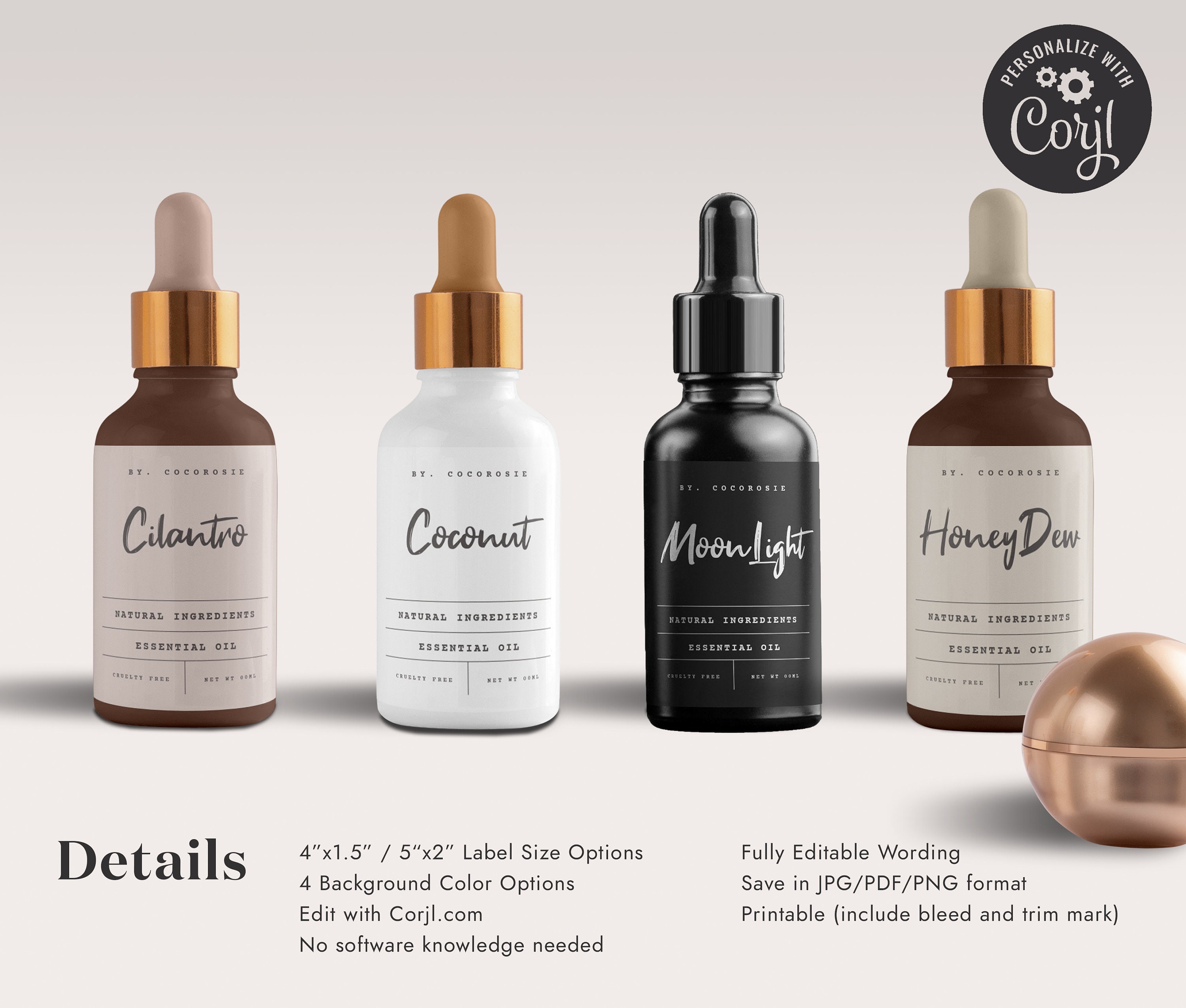 Editable Dropper Bottle Label Editable Bottle Label DIY - Etsy