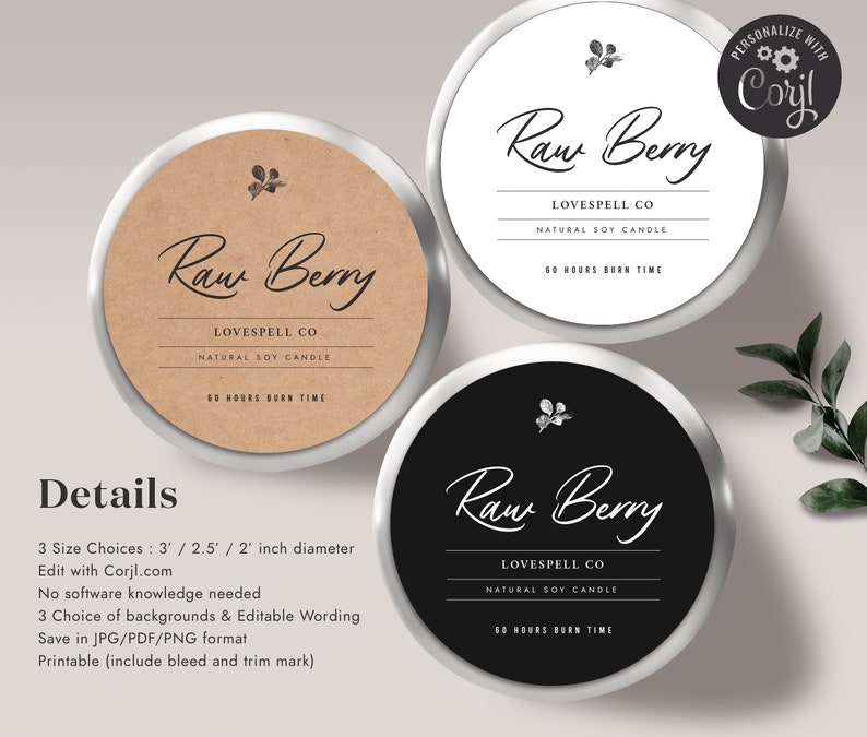 Editable Round Label Round Label Template Template Cosmetic - Etsy