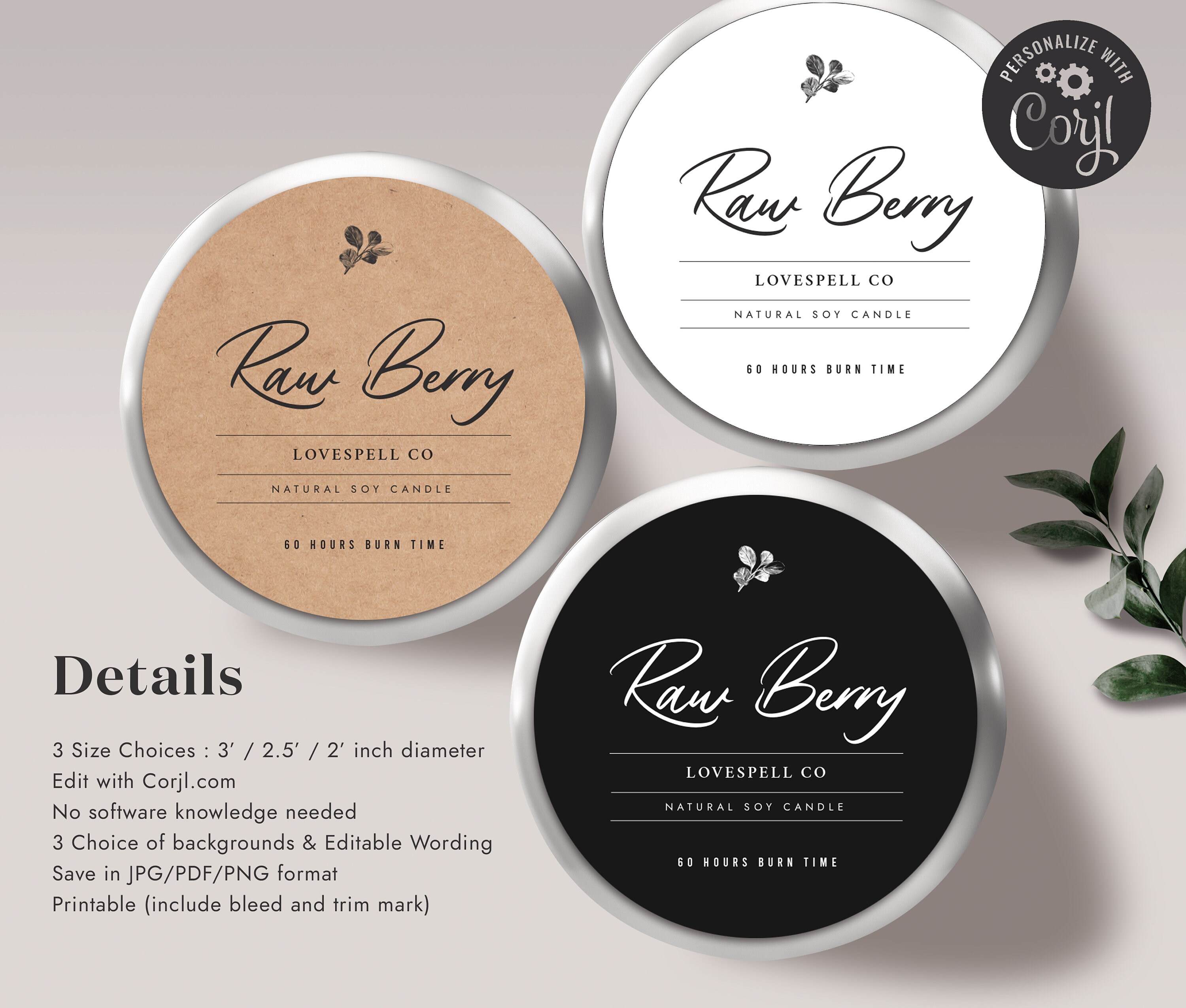 Editable Round Label Round Label Template Template Cosmetic - Etsy