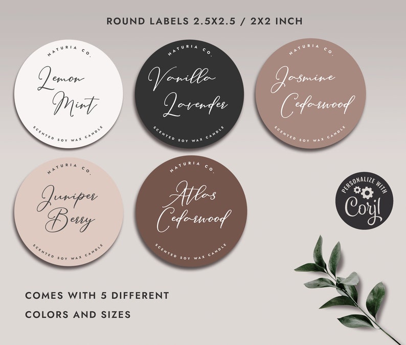 Candle Sticker Custom Product Label Design Editable Candle - Etsy