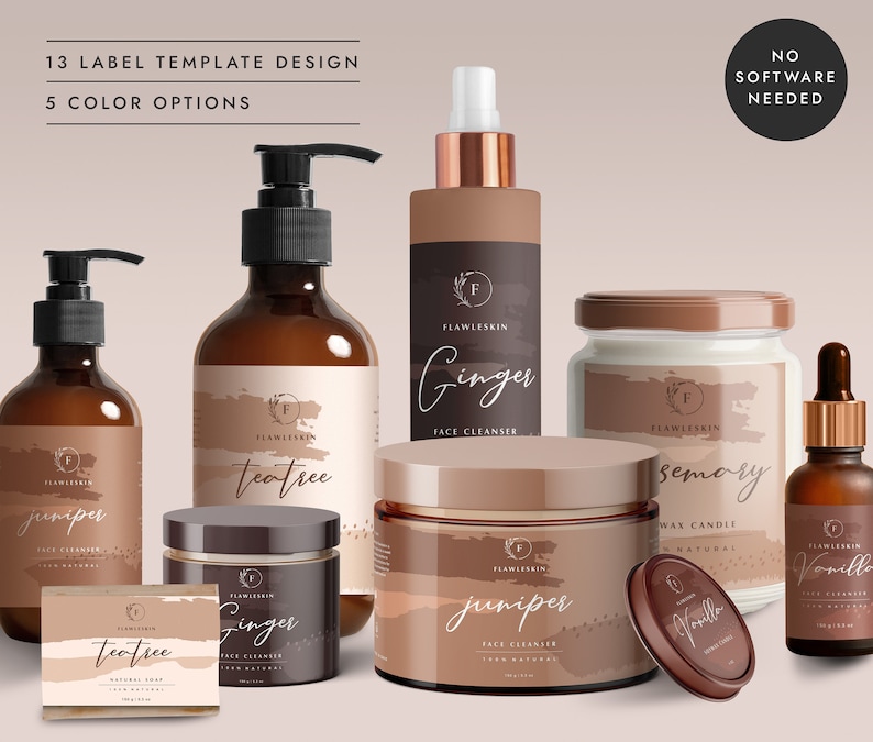 Product Label Bundle Set Template, Candle Sticker Label, Soap Label ...