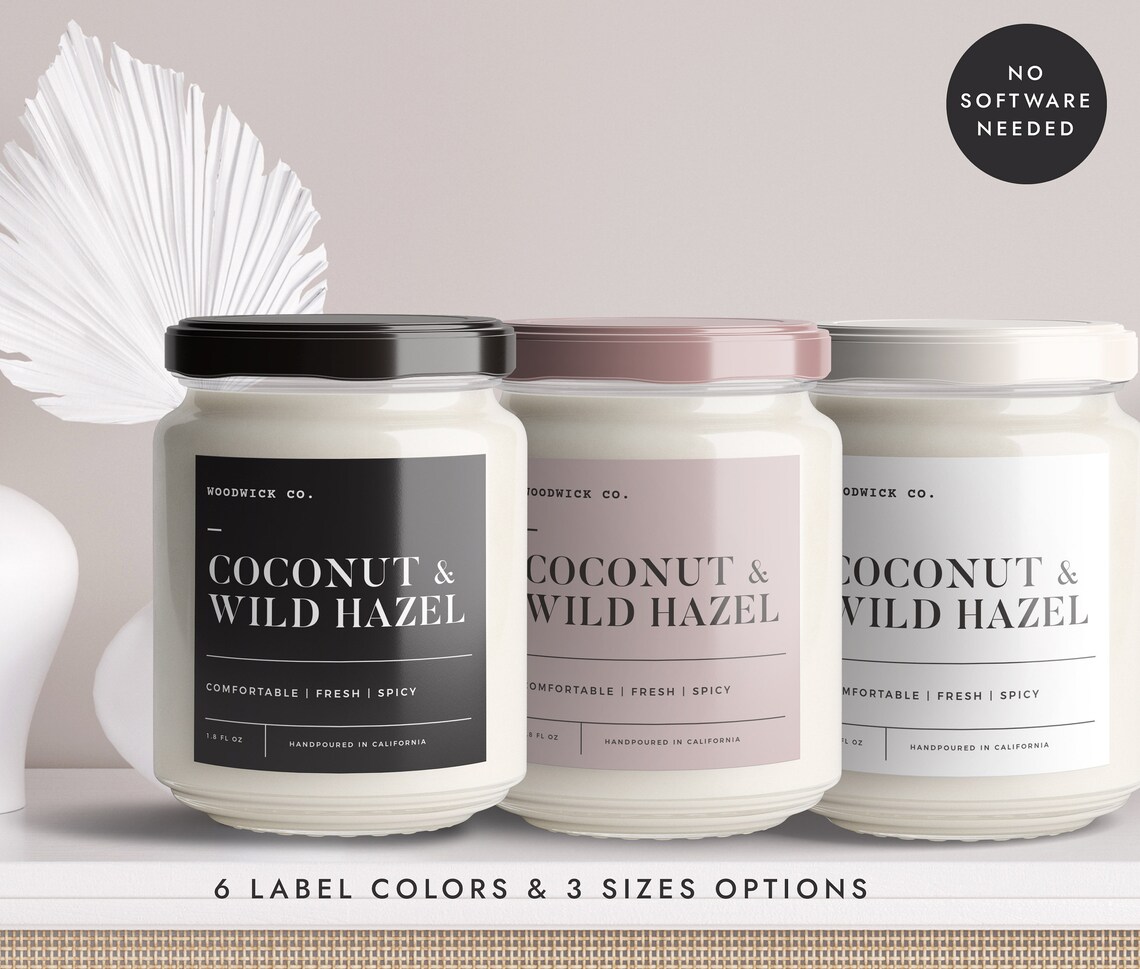 Candle Sticker Custom Product Label Design Editable Candle - Etsy