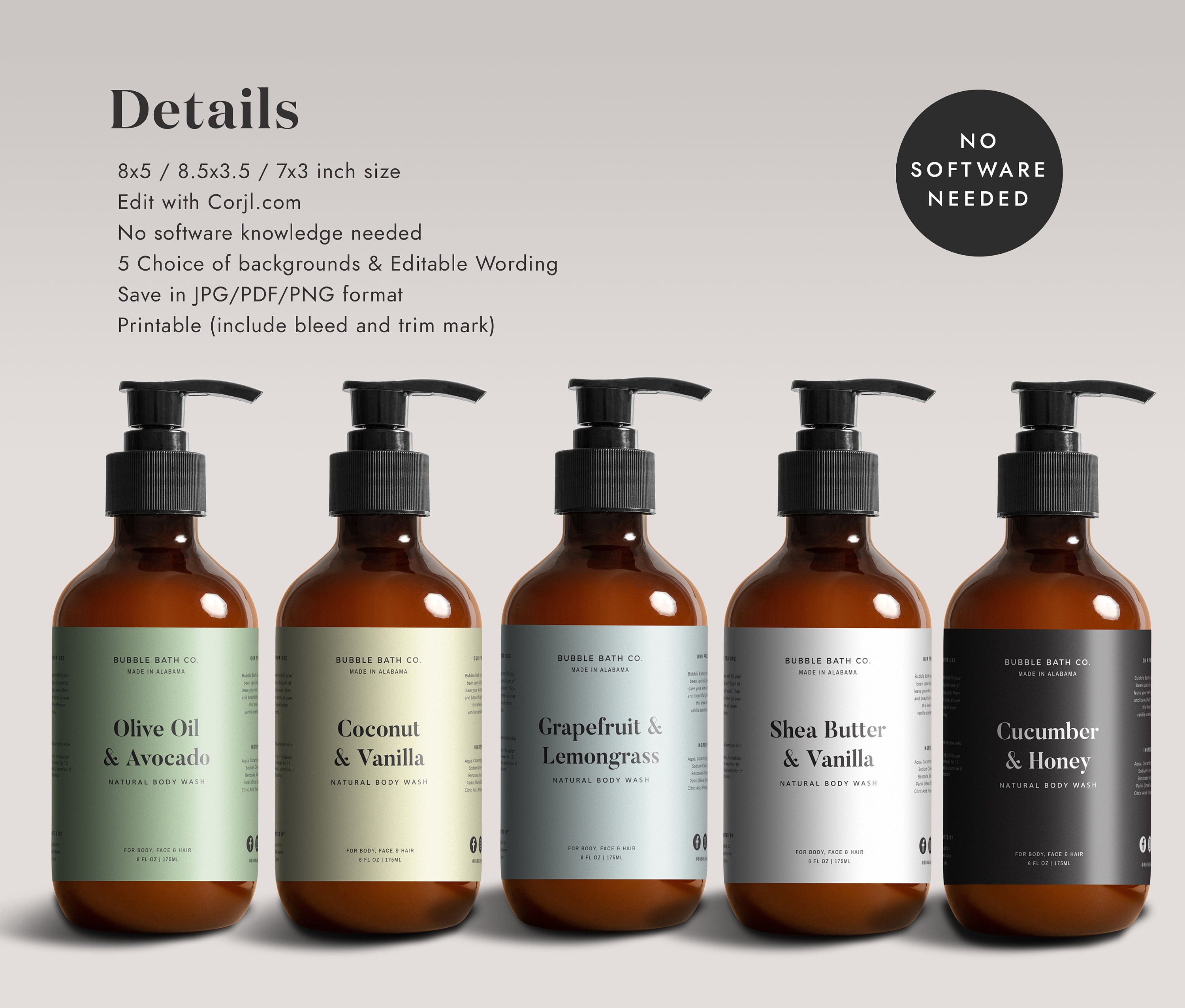 Body Product Bottle Label Bath Product Label Soap Bottle | Etsy