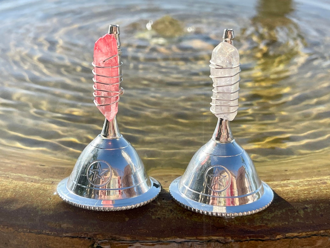 Altar Bells - Pentacle - Quartz Crystal Point Bell - Wicca - Pagan ...