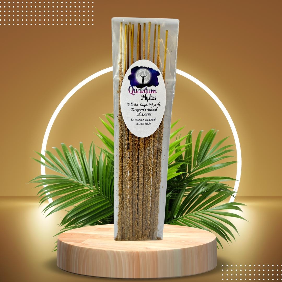 White Sage, Myrrh, Dragon's Blood & Lotus Incense Sticks: Hand Rolled ...