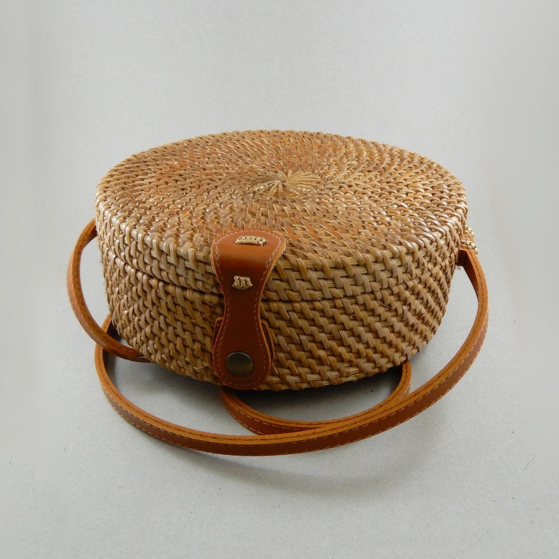 Round Rattan Bag - Etsy