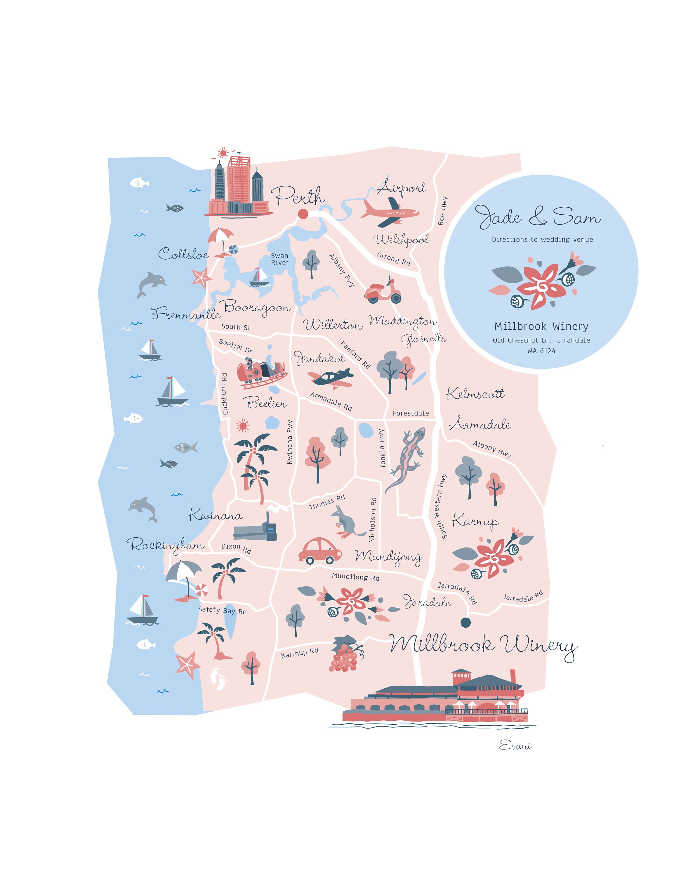 Custom Hand Drawn Maps Wedding Map Town Council Maps Travel - Etsy