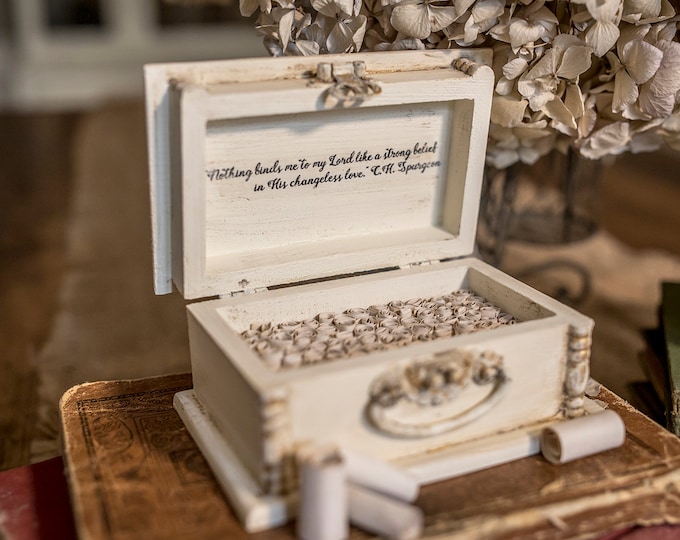 Promise Box With Scrolls | Bible Verses in Vintage Inspired Box (large ...