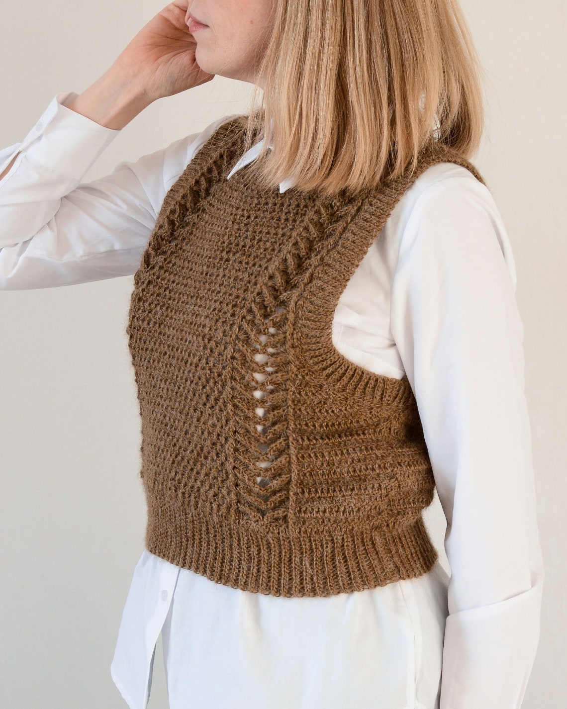 Crochet Vest Pattern Cropped Vest for Women Vest Cozy Pdf | Etsy