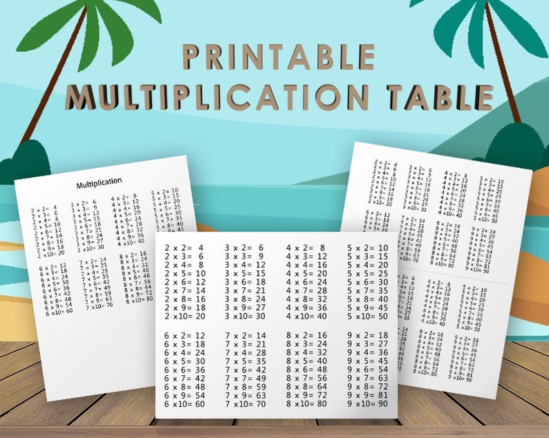 Printable Multiplication Table - Etsy