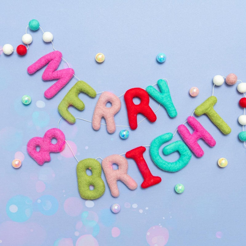 Merry and Bright Banner - Etsy