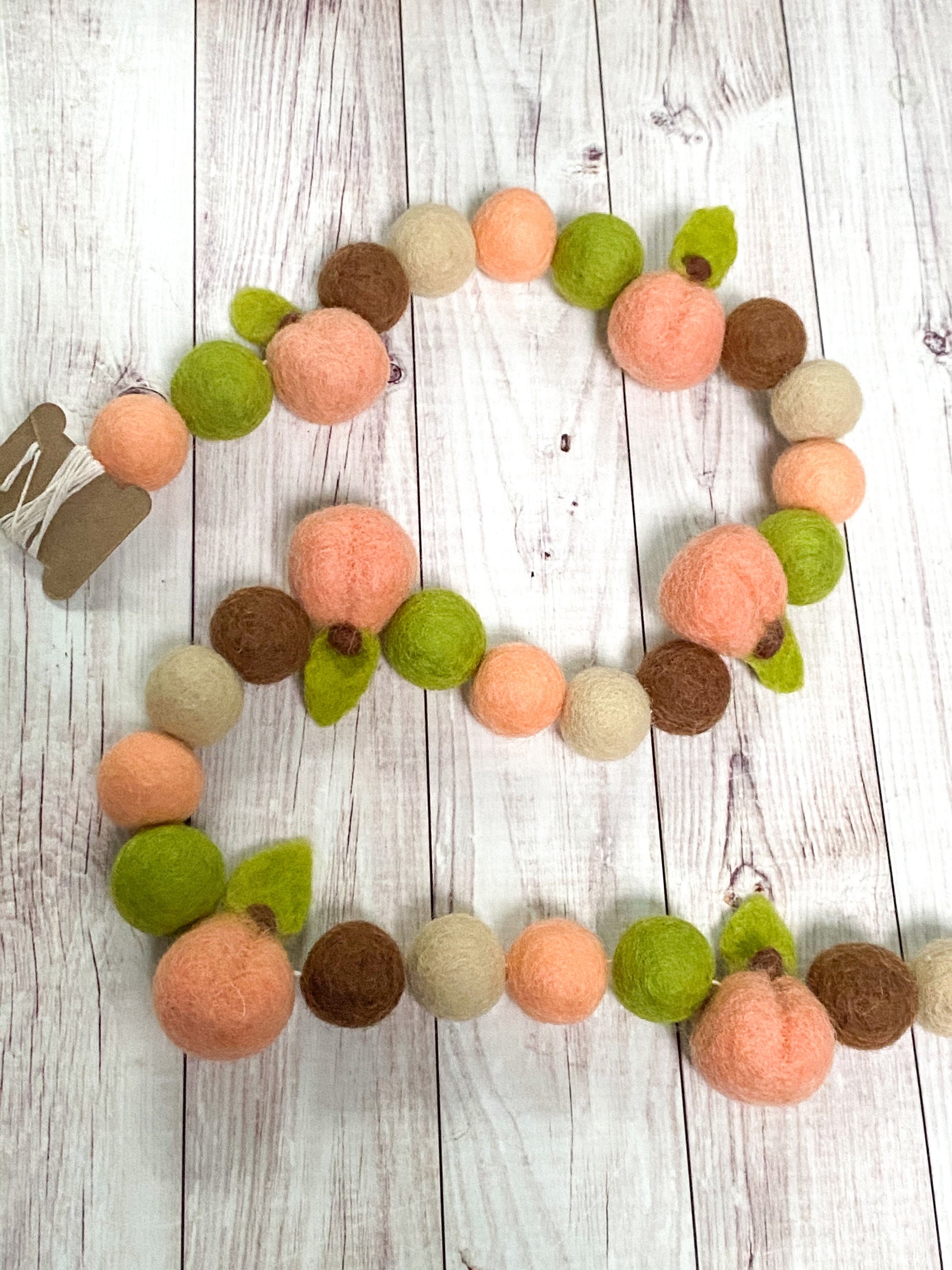 Peach garland peach decor peach party peach felt garland | Etsy