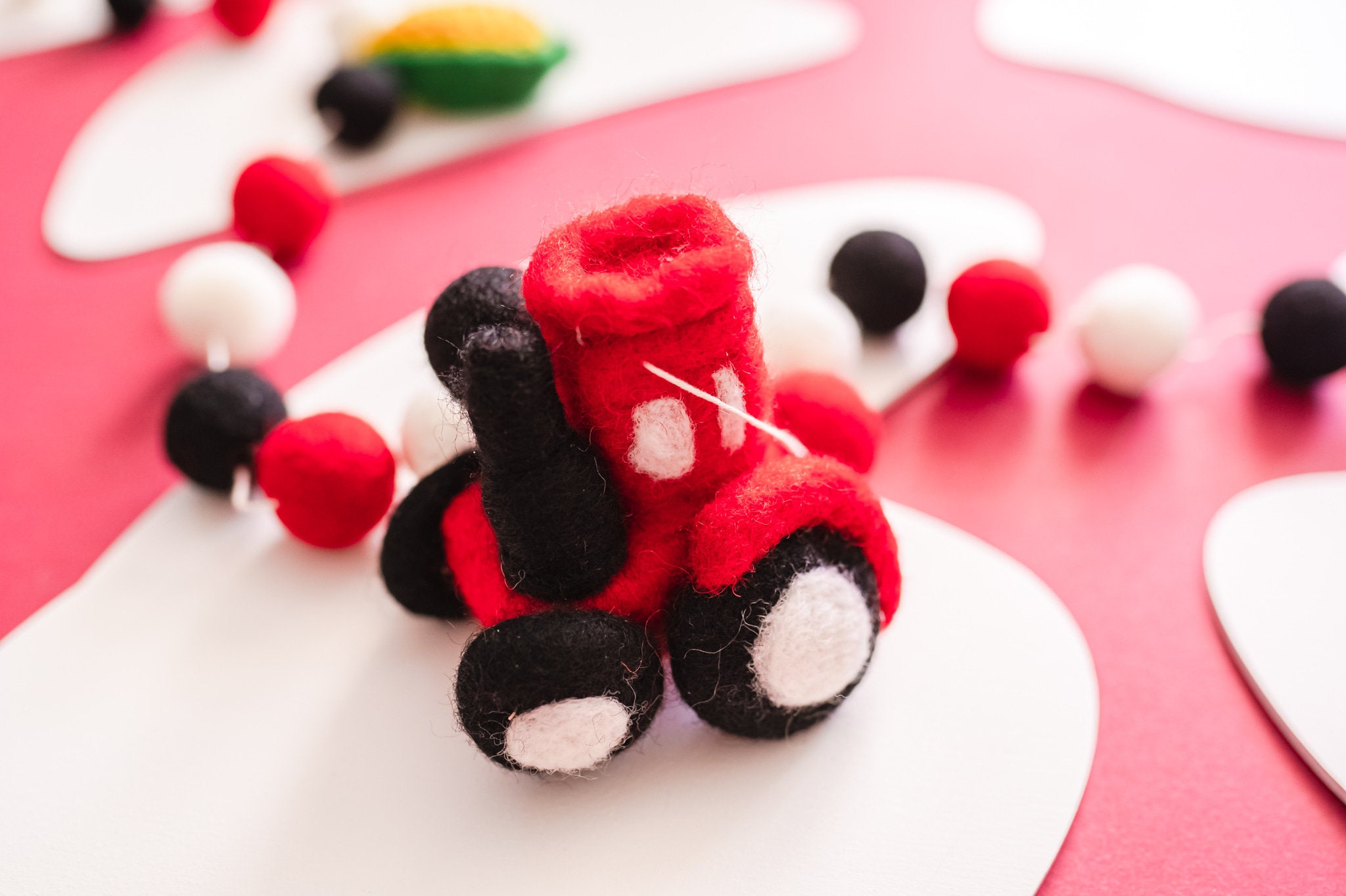 Tractor Decor Tractor Garland Felt Ball Garland Felt | Etsy